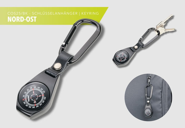 Troika NORD-OST, Pocket Compass Carabiner Keychain - Troikaus.com